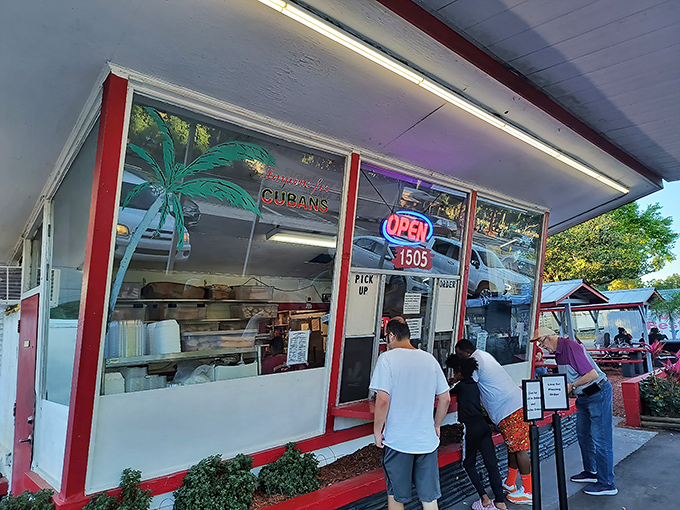 The window of opportunity—literally. Locals know to form a line here for Plant City's most coveted Cuban sandwiches.
