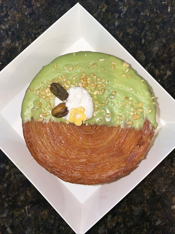 Half traditional croissant, half pistachio dream—this pastry doesn't just cross borders, it erases them in one delicious bite.