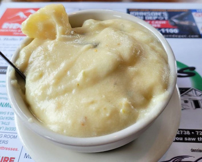 Potato soup so creamy and substantial you could practically stand a spoon in it—winter comfort in a bowl.