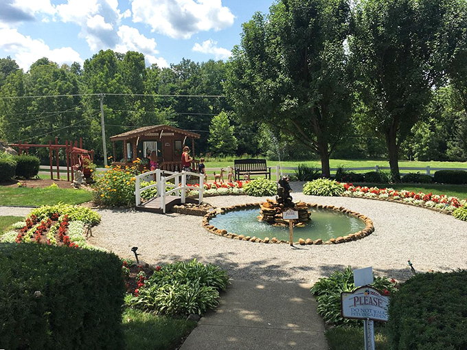This meticulously maintained garden pond creates a moment of zen, proving that Amish Country understands the art of mindful outdoor spaces.