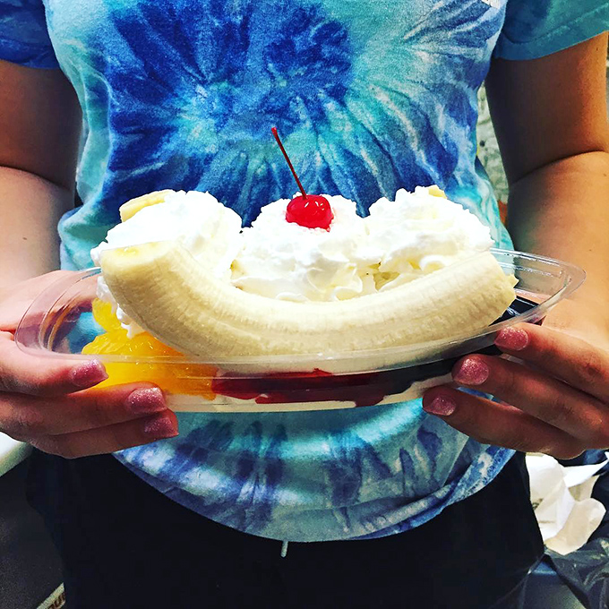 The banana split—America's answer to the French trifle. A symphony of fruit, cream, and childhood nostalgia topped with that essential cherry exclamation point.