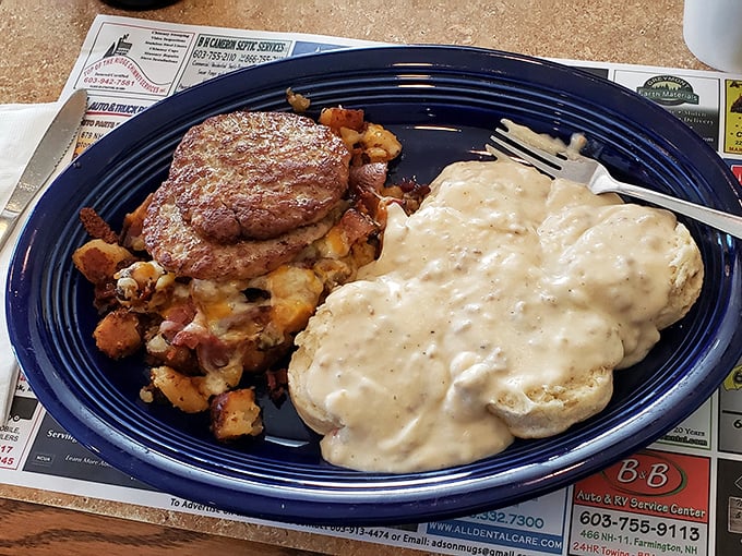 Biscuits and gravy that would make your Southern grandmother nod in approval, even if you don't actually have a Southern grandmother.