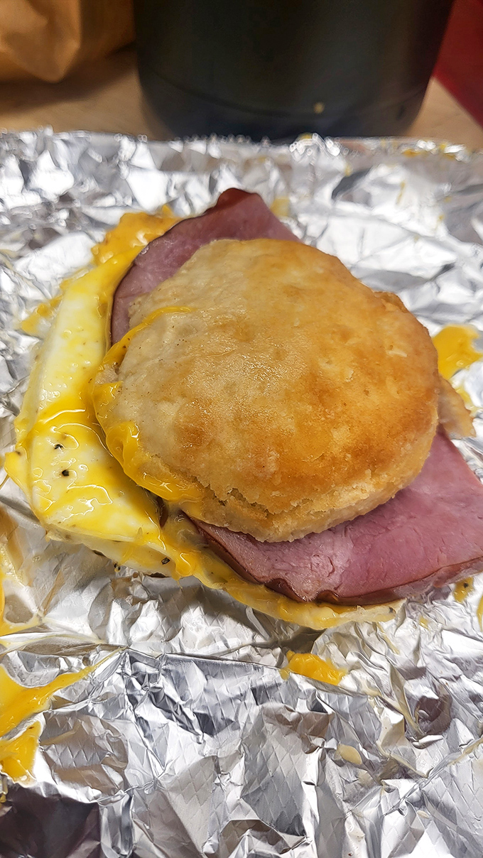 Breakfast meets engineering in this perfect handheld morning masterpiece. The melted cheese acts as delicious glue for this savory wake-up call.