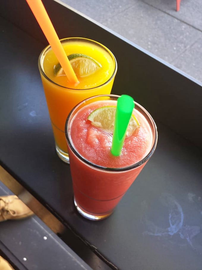 Frozen concoctions that swirl from machines like adult slushies sent from heaven. The colors alone are enough to improve your mood.