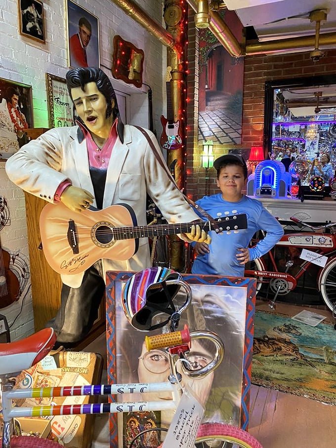 Young visitors discover the timeless appeal of vintage bicycles alongside pop culture icons—creating new cycling enthusiasts one wide-eyed kid at a time.