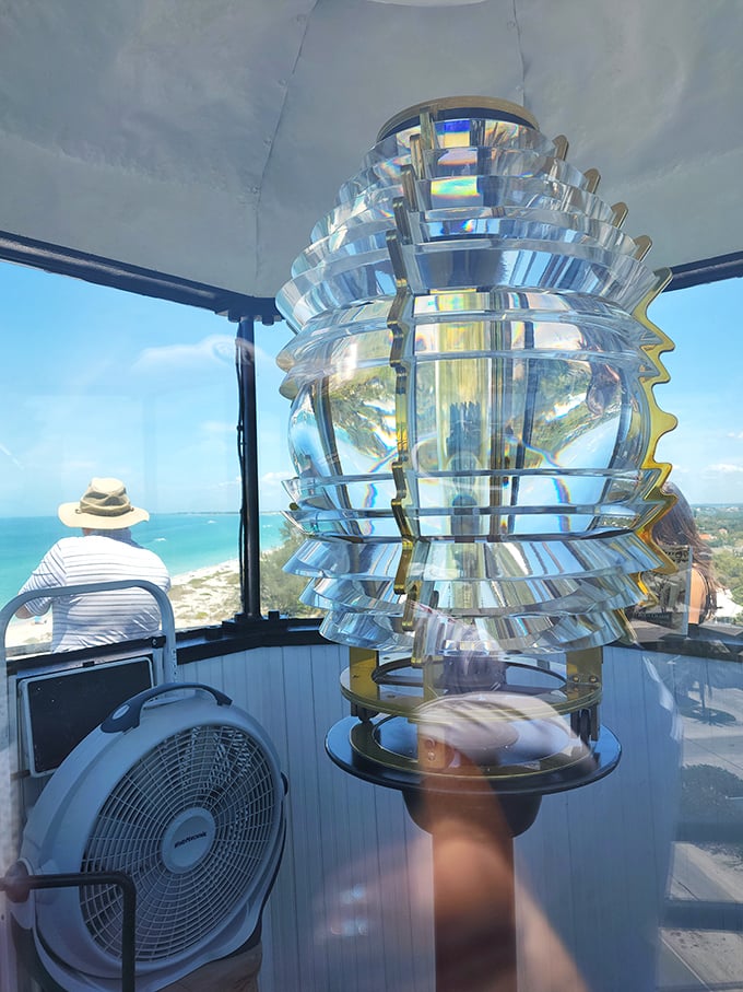 Lighthouse technology hasn't changed much in 200 years—because brilliance doesn't need upgrading. This lens still captivates visitors with its crystal-clear purpose.