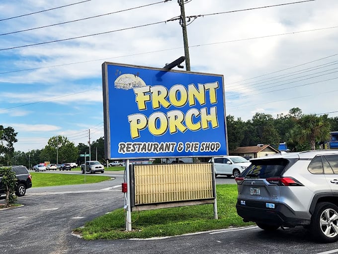 The sign that's guided hungry travelers for years. Simple, straightforward, and promising exactly what awaits—good food with no gimmicks.