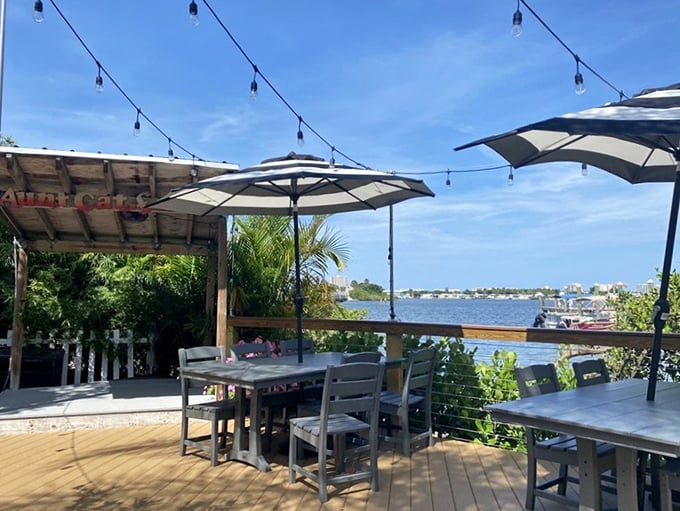 Outdoor seating with Halifax River views that make every meal feel like a vacation.