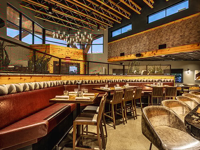 Booth seating that invites you to settle in and stay awhile. The kind of comfortable elegance that makes Tuesday night feel like Saturday.