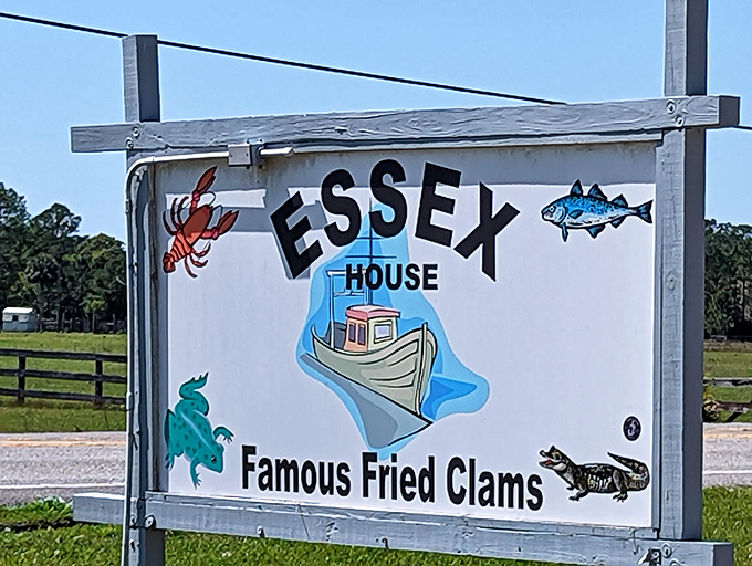 The sign says it all—"Famous Fried Clams" isn't just marketing; it's a promise that's kept with every crispy, golden batch.