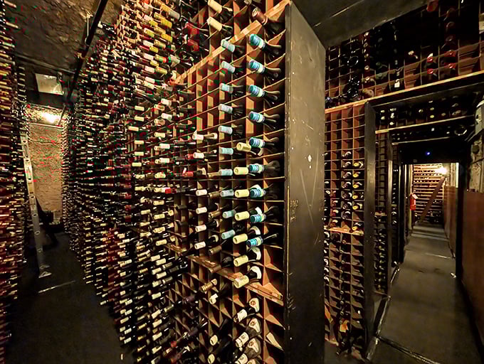 The legendary wine cellar at Bern's houses treasures that would make Bacchus himself weep with joy. A cathedral of bottles where wine dreams come true.