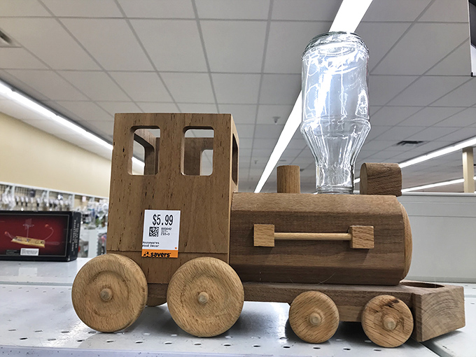 This wooden train doesn't need batteries—just imagination. Handcrafted nostalgia that makes modern toys look like they're trying too hard.