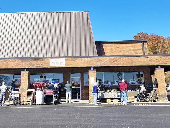 Rinky Dink's packed shelves and "sold by the pound" signs—where serious bargain hunters roll up their sleeves and dig in!