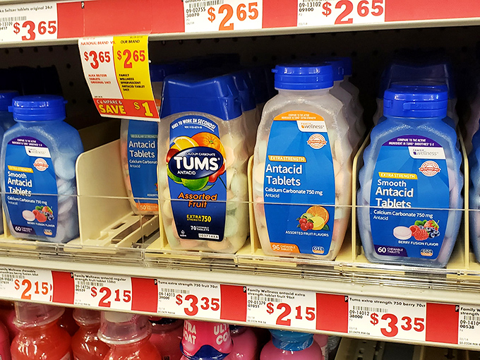 Antacid options galore – perfect for after you've sampled every free sample at Costco or attended your extended family's holiday dinner.