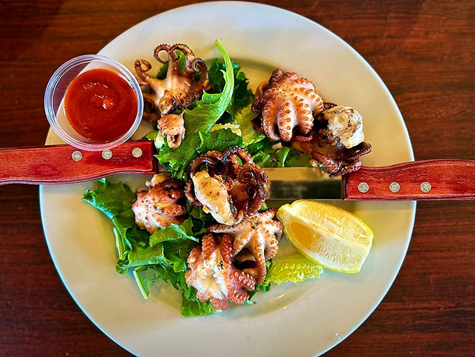 BBQ baby octopus: eight arms of deliciousness that will have you wondering why you ever feared ordering tentacles in the first place.