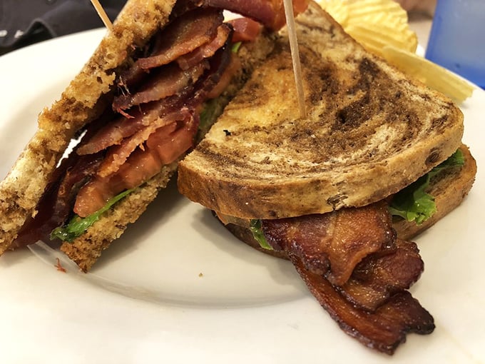 A BLT that understands the "B" should be the star. This sandwich has achieved the perfect bacon-to-everything-else ratio that sandwich engineers dream about.