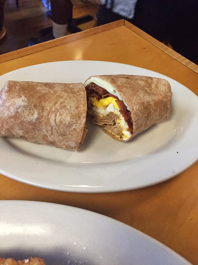 The breakfast wrap—proof that good things come in hand-held packages, ready to accompany you on whatever adventure awaits.