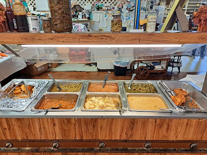 The buffet line—where dreams are served hot and decisions are impossible. "I'll take one of everything" is the only reasonable response.
