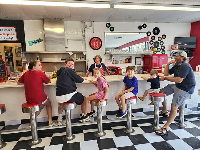 The perfect pit stop for weary treasure hunters – a retro diner where you can fuel up while plotting your next antiquing conquest.