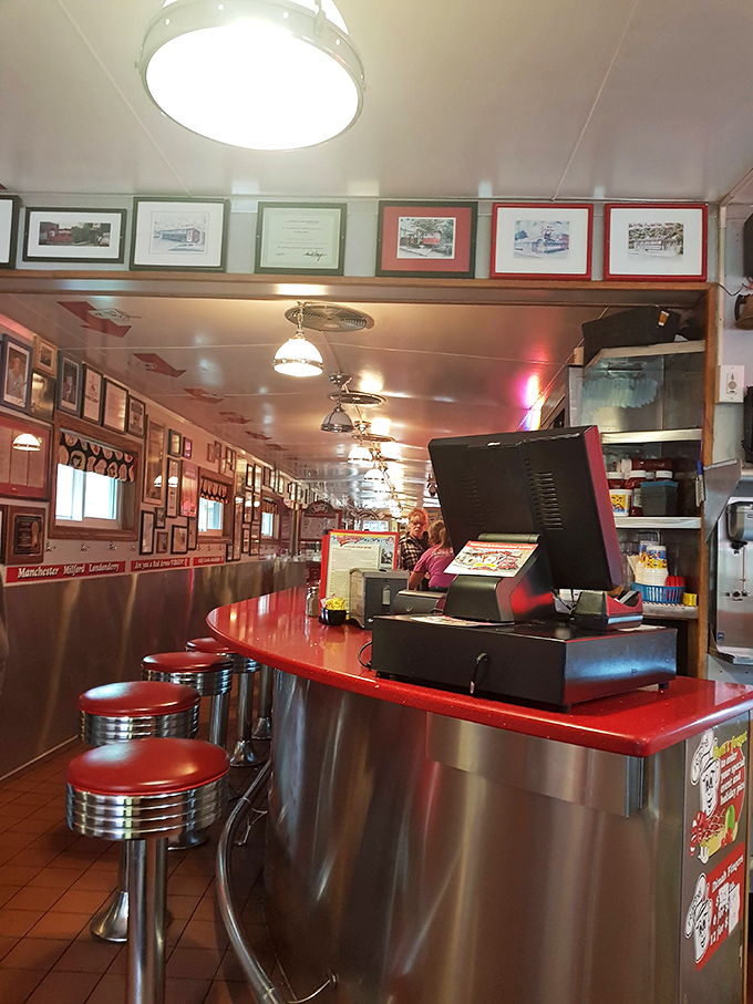 The heart of the diner operation—where orders are called, tickets are hung, and the symphony of breakfast is conducted.