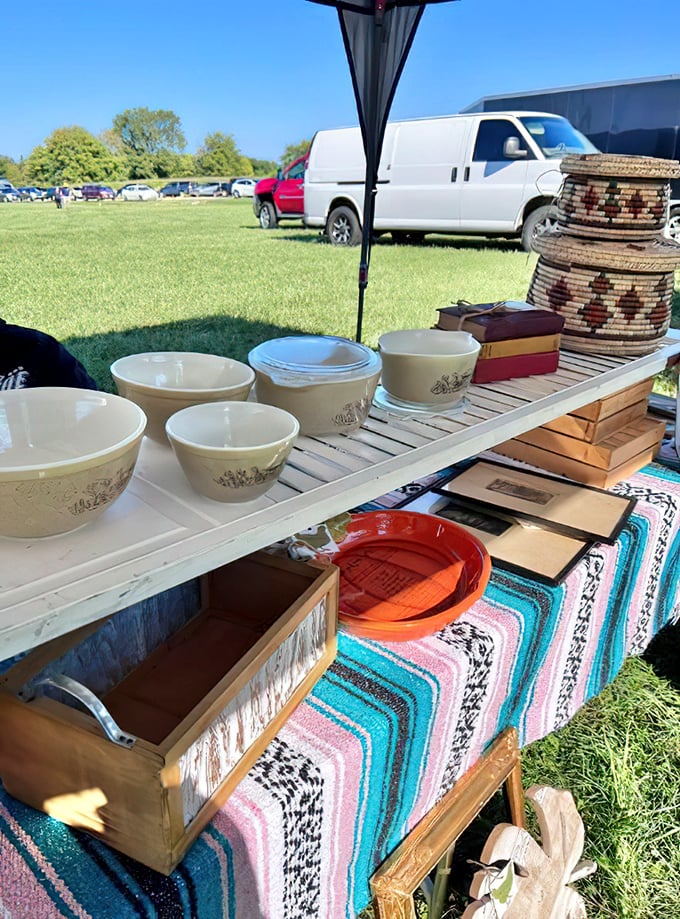 Vintage Pyrex bowls—the unsung heroes of grandmother's kitchen—stand at attention, ready for their culinary comeback tour.
