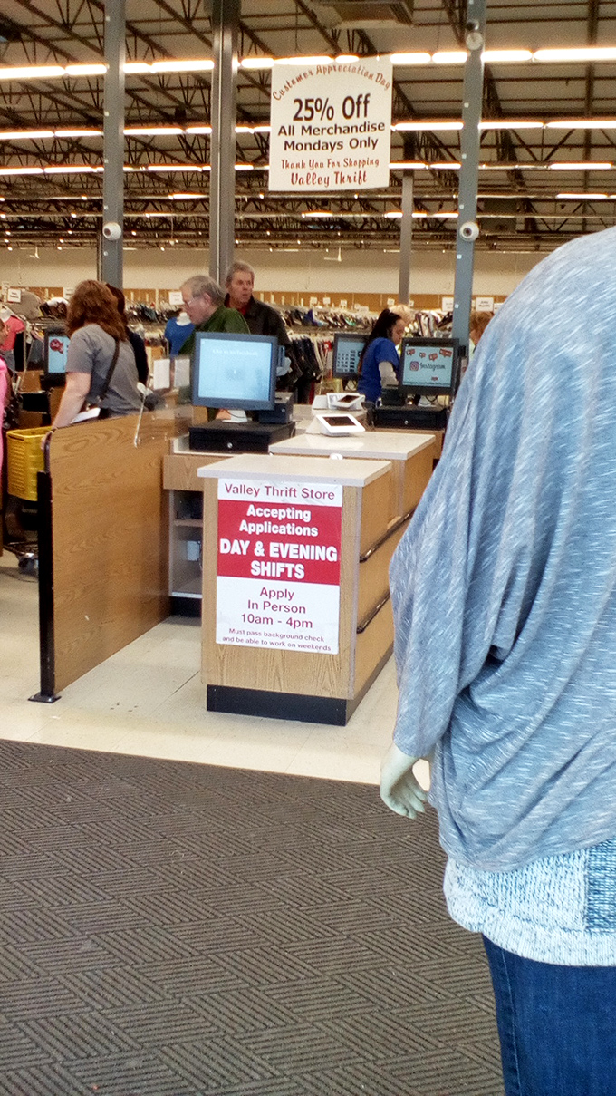 Customer Appreciation Day means 25% off everything – proof that the only thing better than thrift store prices is thrift store sales.