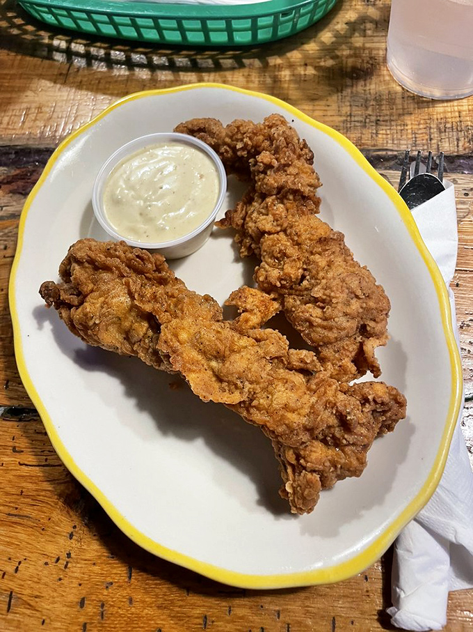 Chicken tenders that redefine the concept. These golden-brown beauties with their crunchy coating make fast food versions hide in shame.