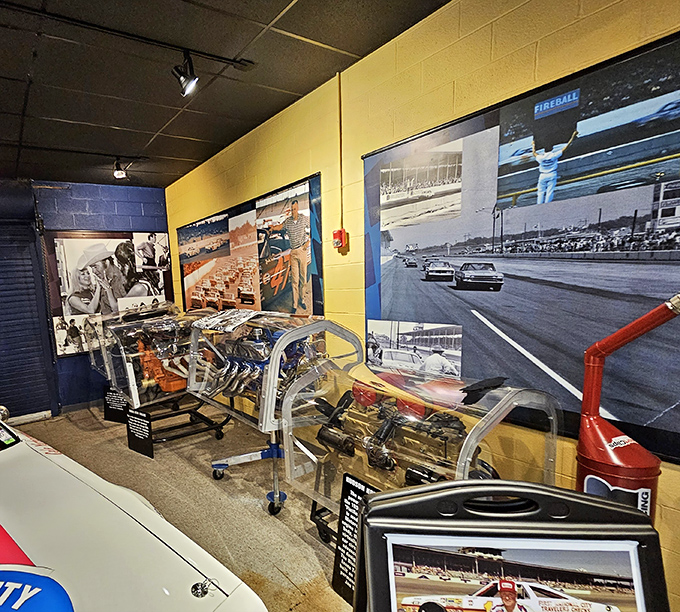 The exposed innards of racing power – where engineering meets art in the pursuit of checkered flags.