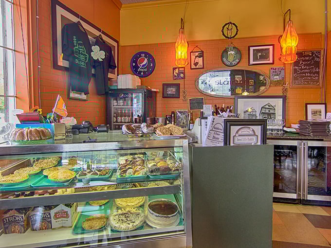 The dessert case – where willpower goes to die. Those homemade treats behind glass are practically begging to be your "second breakfast."