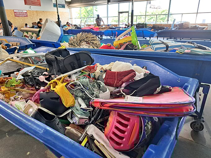 The ultimate treasure hunt in action—every careful dig through the layers might reveal the vintage handbag or quirky décor piece you never knew you needed.