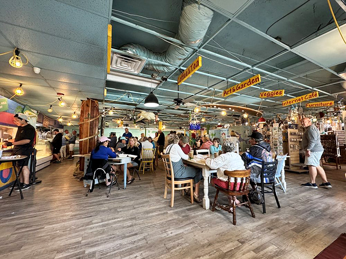 The dining room buzzes with the happy murmur of people experiencing what might be the best breakfast of their Florida vacation. 