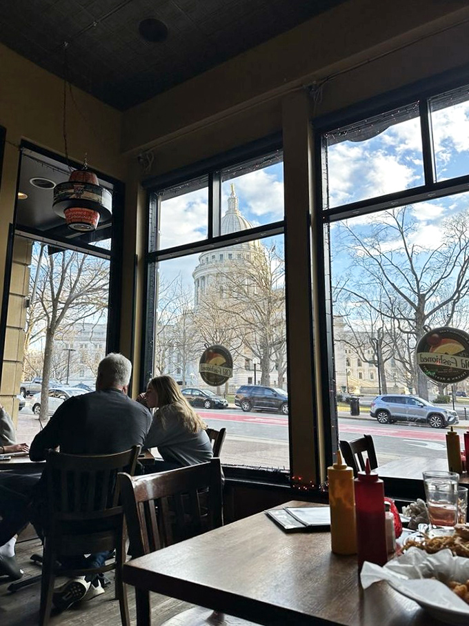 The view from your table isn't just of the Capitol – it's a reminder that sometimes the best dining companions are architectural masterpieces.