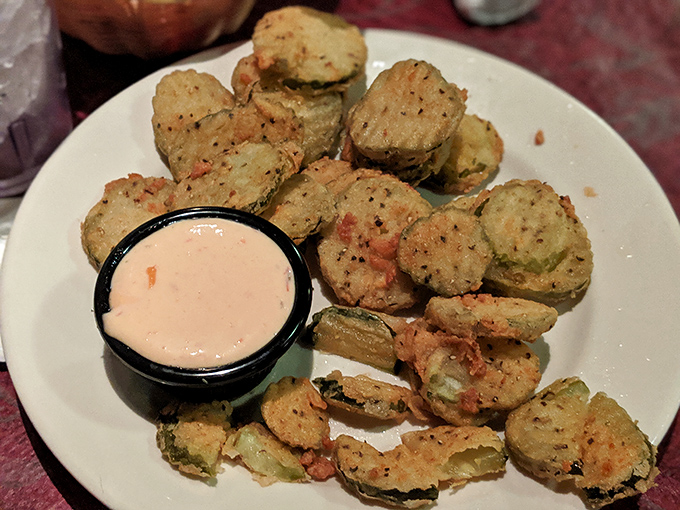 Fried pickles: where tangy meets crunchy in a Southern love story that makes you wonder why anyone would leave a pickle unfried.