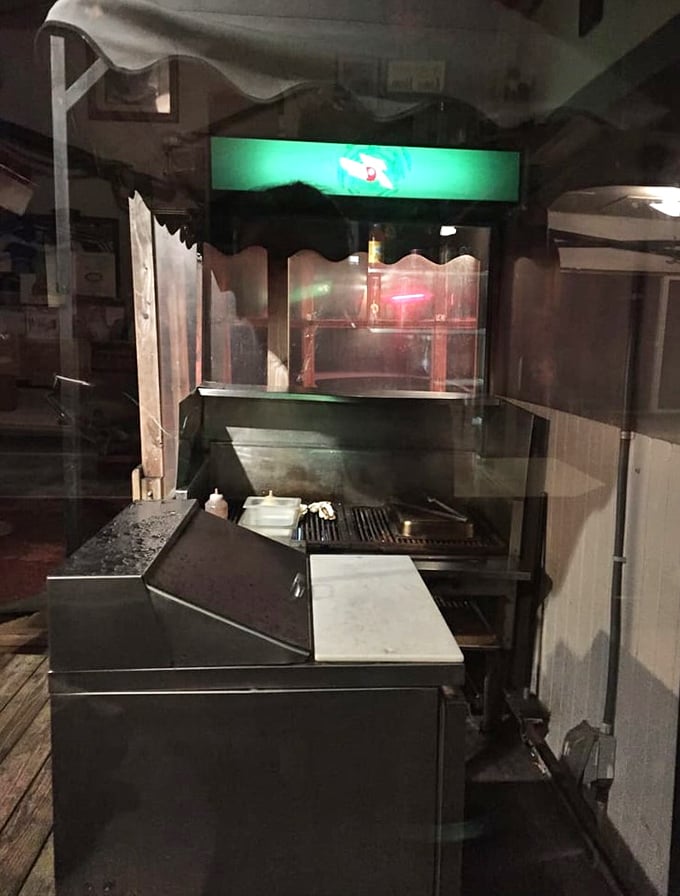 The grill station isn't fancy, but it's where the real alchemy happens—transforming today's catch into tonight's perfect meal.
