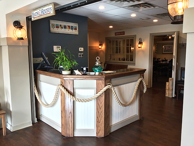 The host station welcomes you with nautical ropes and wooden accents—your first hint that you're leaving Pennsylvania behind for a few delicious hours.