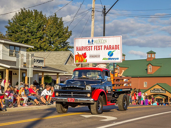 Berlin's Harvest Fest Parade features a classic truck rolling down Main Street, celebrating the agricultural heritage that defines the region.