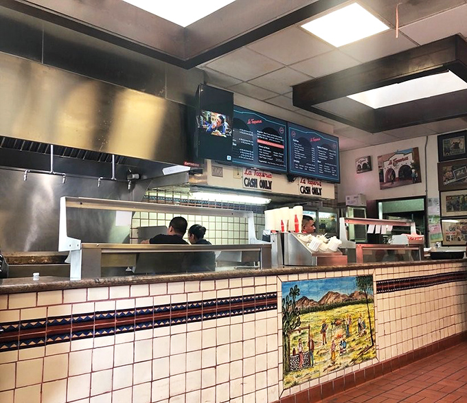 Where the magic happens. The open kitchen layout means you can watch your burrito being born—a transparency that builds both appetite and trust.