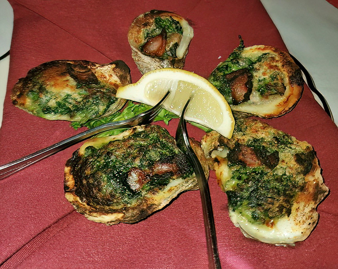 Oysters Rockefeller done right—a symphony of spinach, butter and briny goodness that makes you wonder why you'd ever eat oysters any other way.
