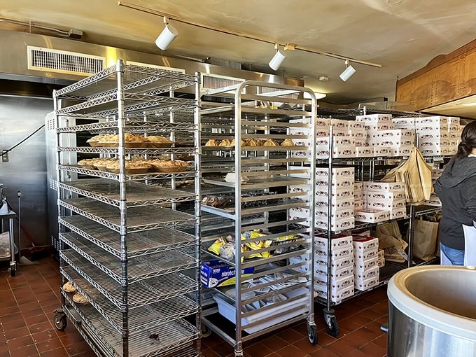 Rack after rack of future happiness waiting for their moment in the spotlight – pie potential in its purest form.