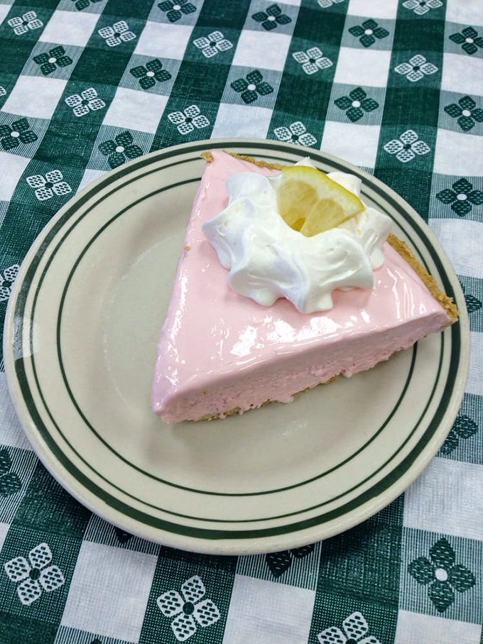 Pink lemonade pie that looks like it belongs on a 1950s postcard—bright, cheerful, and guaranteed to spark joy with every forkful.