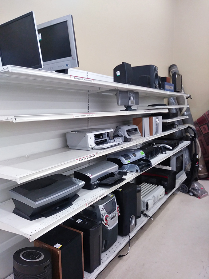 The technology graveyard—where yesterday's must-have gadgets wait patiently for the nostalgic collector or practical repurposer.