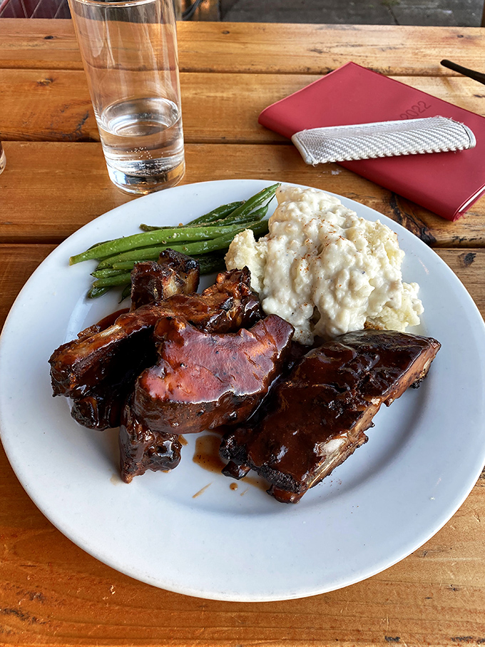 Ribs that don't need a fancy pedigree – just slow-cooked perfection that makes you temporarily forget table manners exist.