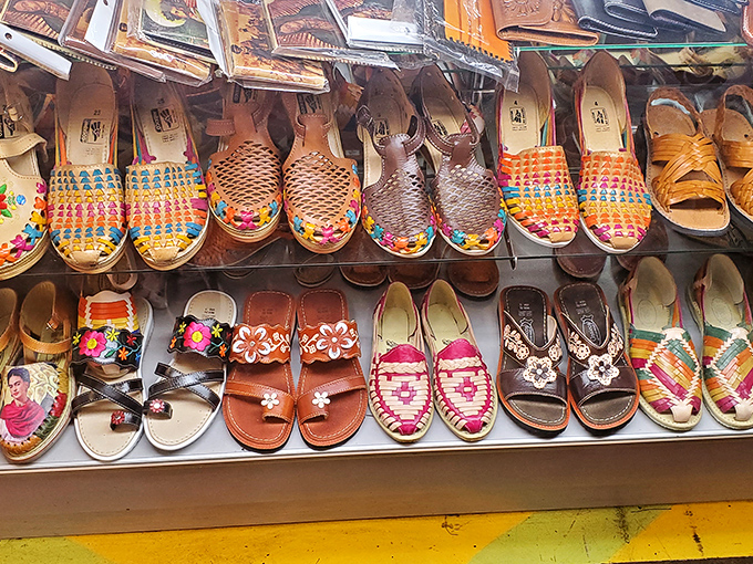 These aren't just sandals—they're wearable sunshine, with vibrant colors and intricate woven patterns that bring a fiesta to every footstep.