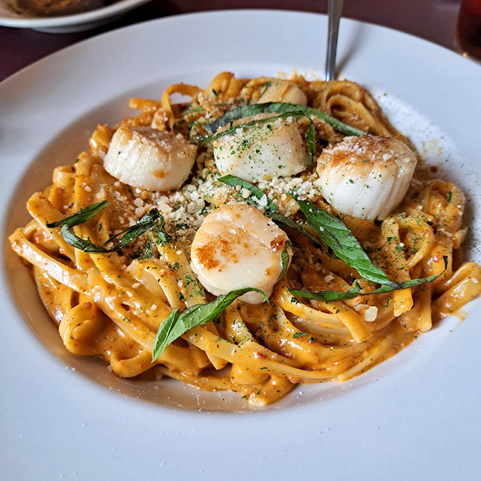 Scallops and fettuccine in perfect harmony – this pasta dish proves Scotti's isn't just about pizza, it's a full Italian symphony.