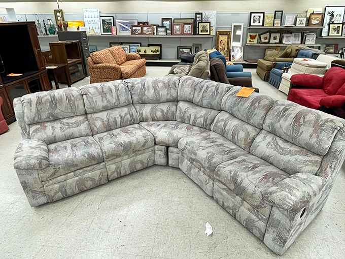 This sectional sofa could tell stories of family movie nights and afternoon naps, now waiting for its next chapter in someone else's living room.