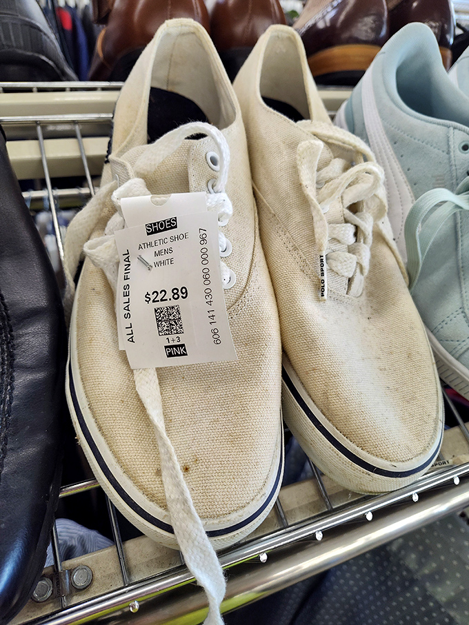 These shoes have stories to tell. For less than a fancy dinner out, you could walk a mile in someone else's barely-worn footwear.