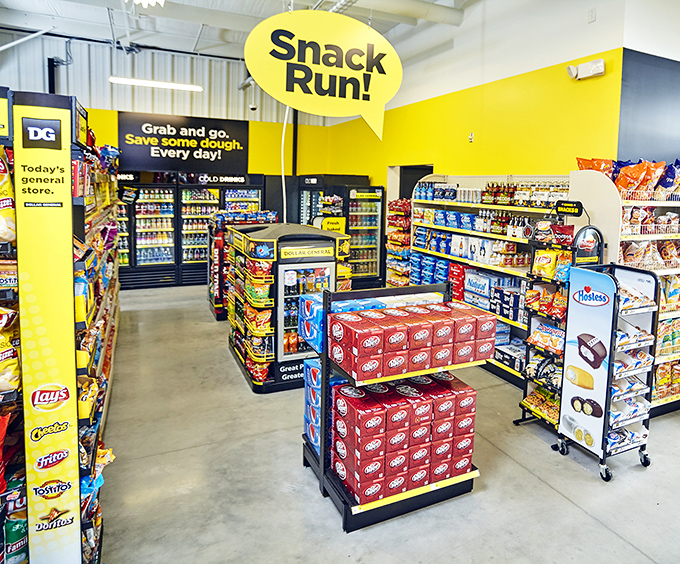 "Snack Run!" indeed – this dedicated section understands that sometimes life's greatest pleasures come in crinkly, affordable packages.