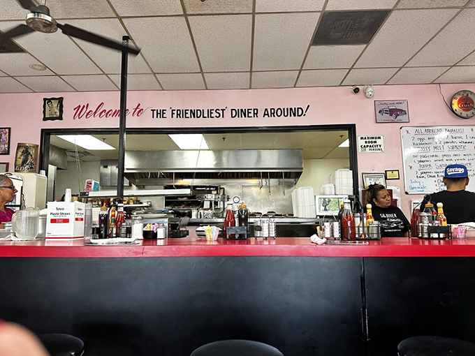 "Welcome to the friendliest diner around" isn't just a sign – it's a promise kept by staff who treat regulars like family and newcomers like regulars.
