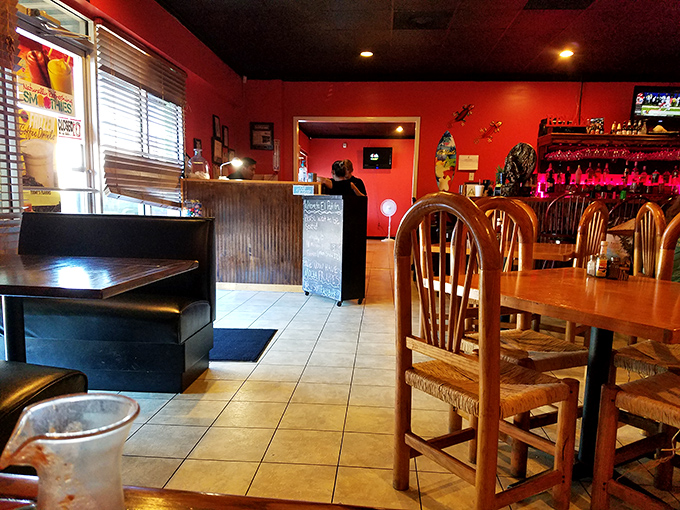 A glimpse into the heart of El Patron. The warm interior combines rustic charm with practical comfort—exactly what you want in a beloved local spot.