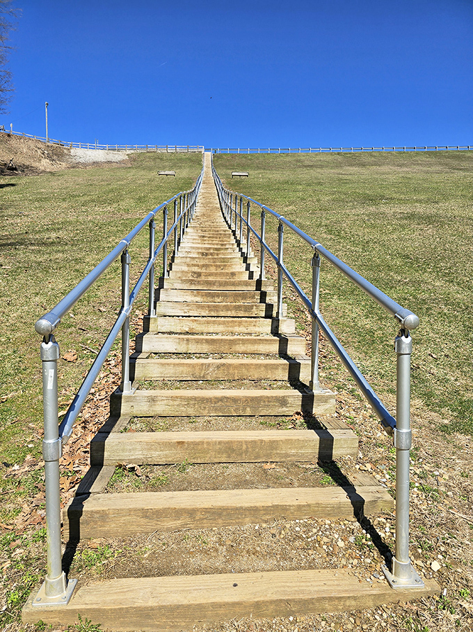 These stairs don't just lead upward—they lead to possibility. Each step brings you closer to panoramic views that make the climb worthwhile.